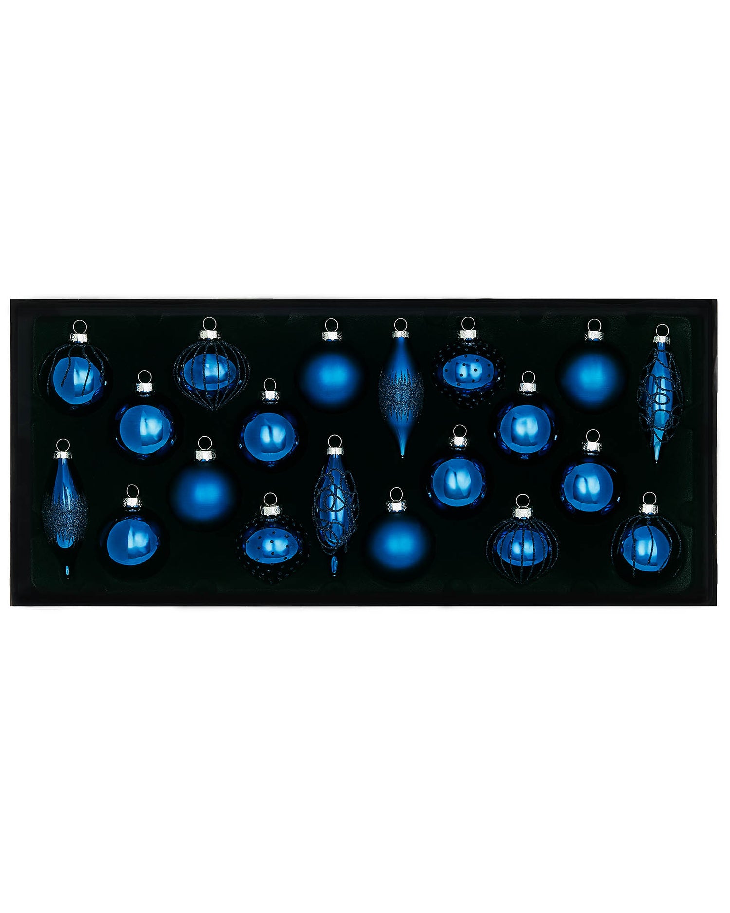 Navy Blue Glass Baubles 20 Pack We R Christmas