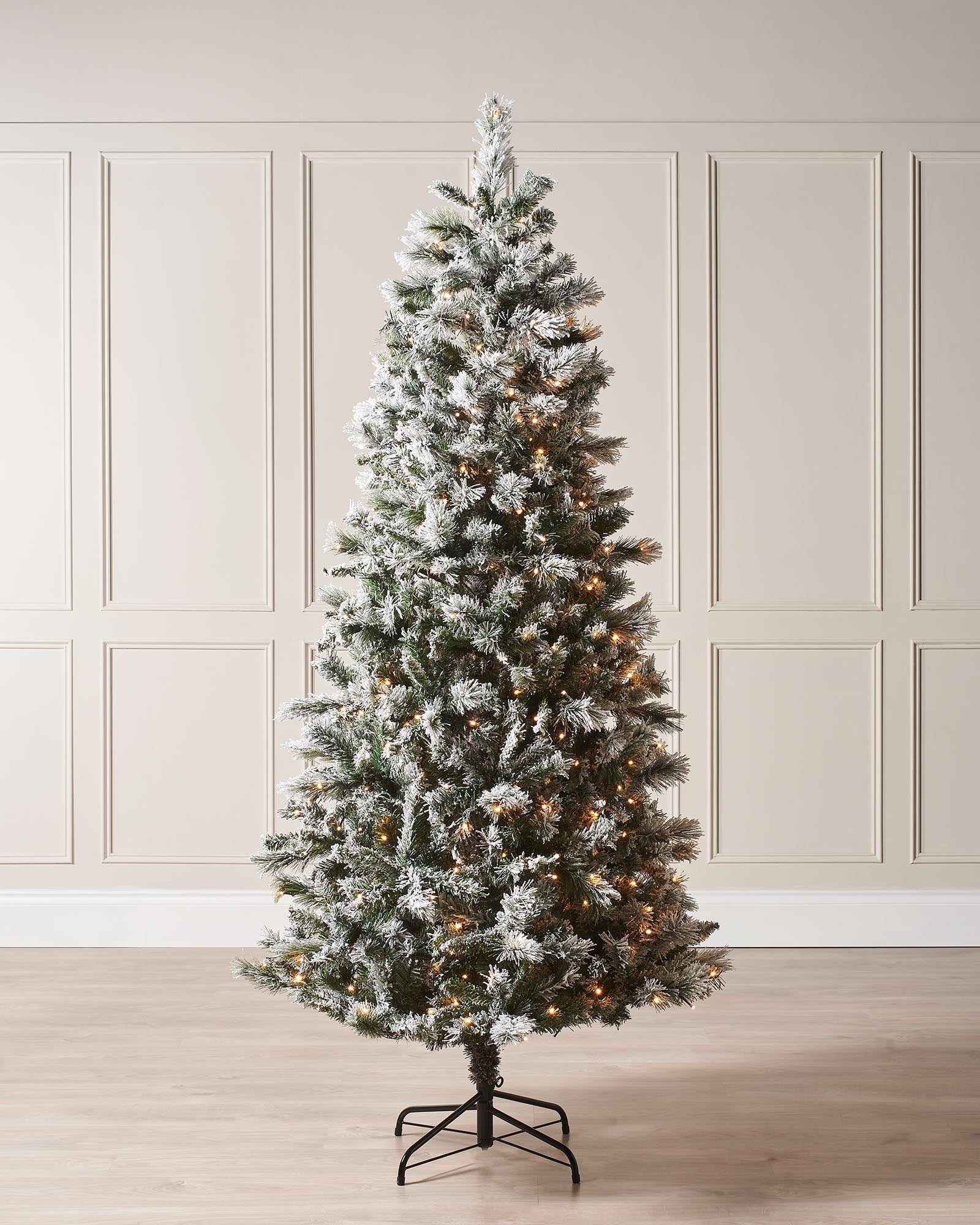 Pre-Lit Slim Snow Flocked Spruce Christmas Tree, 7 ft – We R Christmas