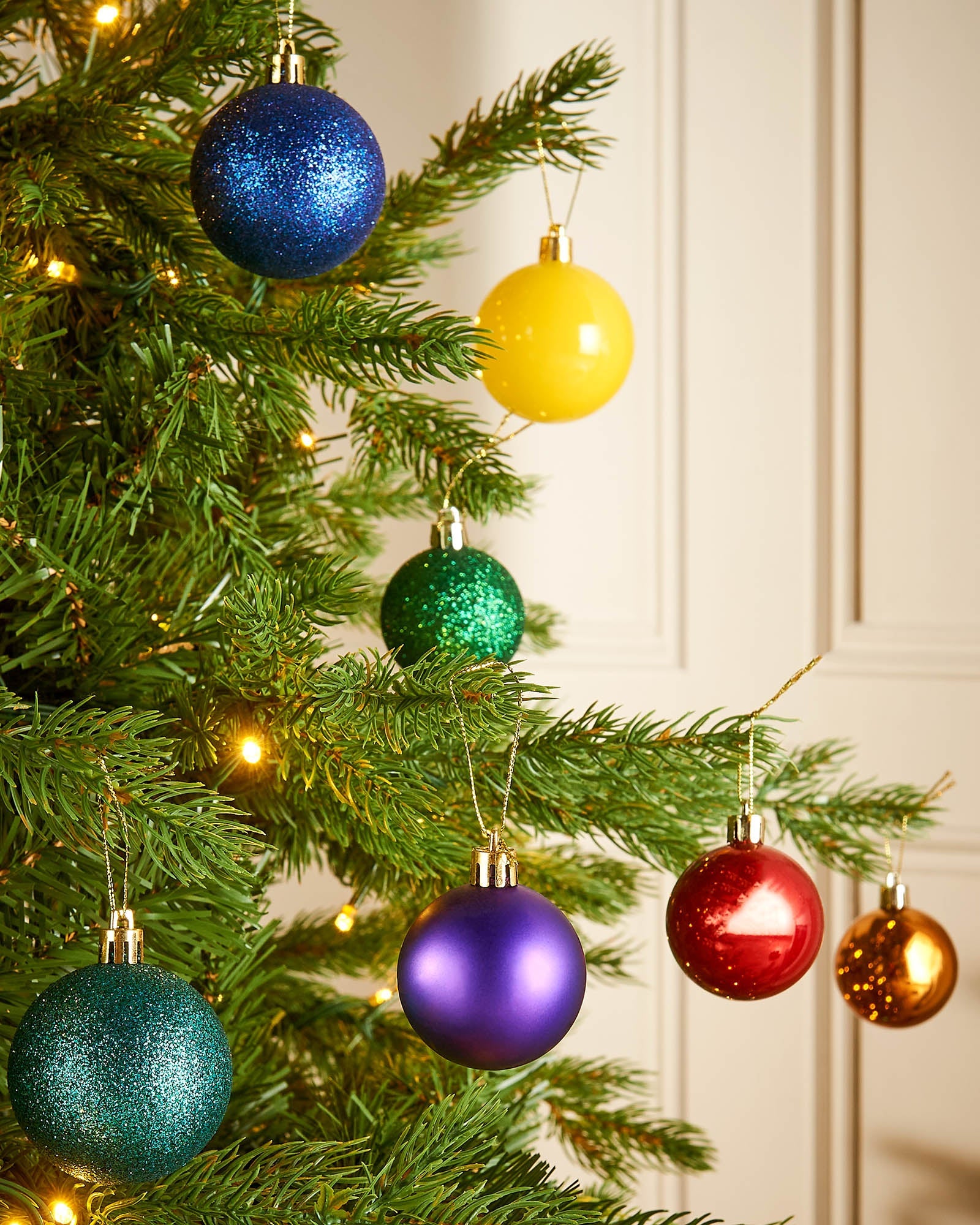 Set of 50 Shatterproof Baubles, Multi-Colour – We R Christmas