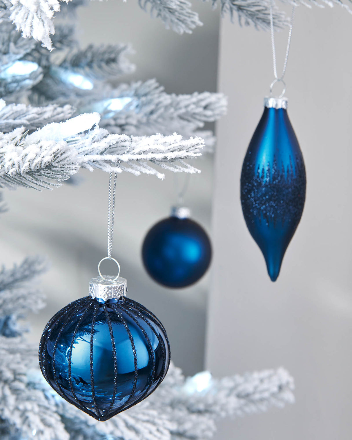 Navy Blue Glass Baubles 20 Pack We R Christmas