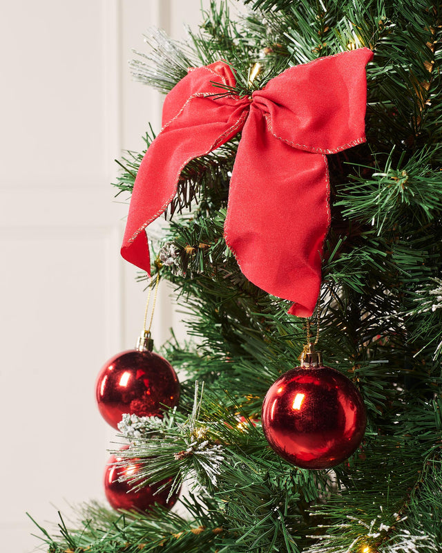 Pre-Lit Pop-Up Decorated Christmas Tree, Red, 6 ft – We R Christmas