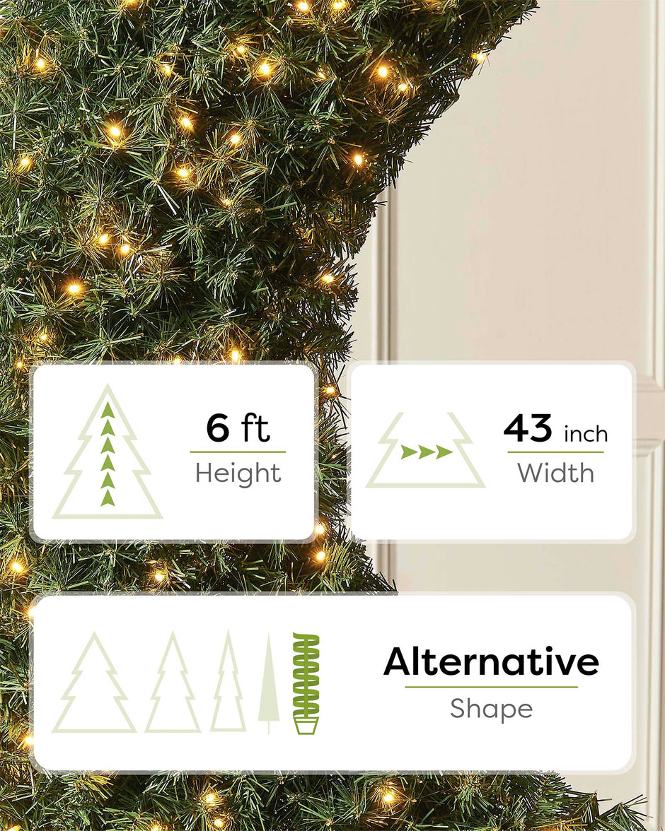 Pre-Lit Half Moon Christmas Tree, 6 ft – We R Christmas