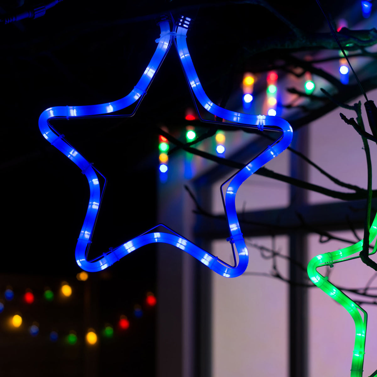 Connectable Star Rope Light Silhouette, Blue, 32 cm – We R Christmas
