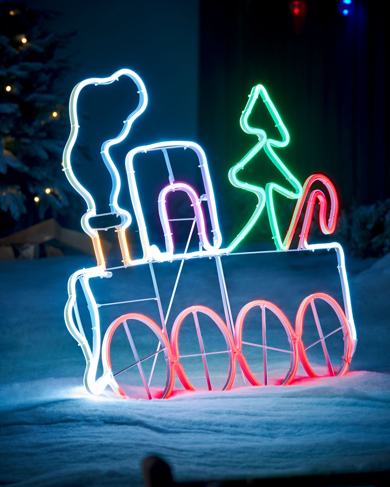 2D Neon Train Rope Light Silhouette, 95 cm – We R Christmas